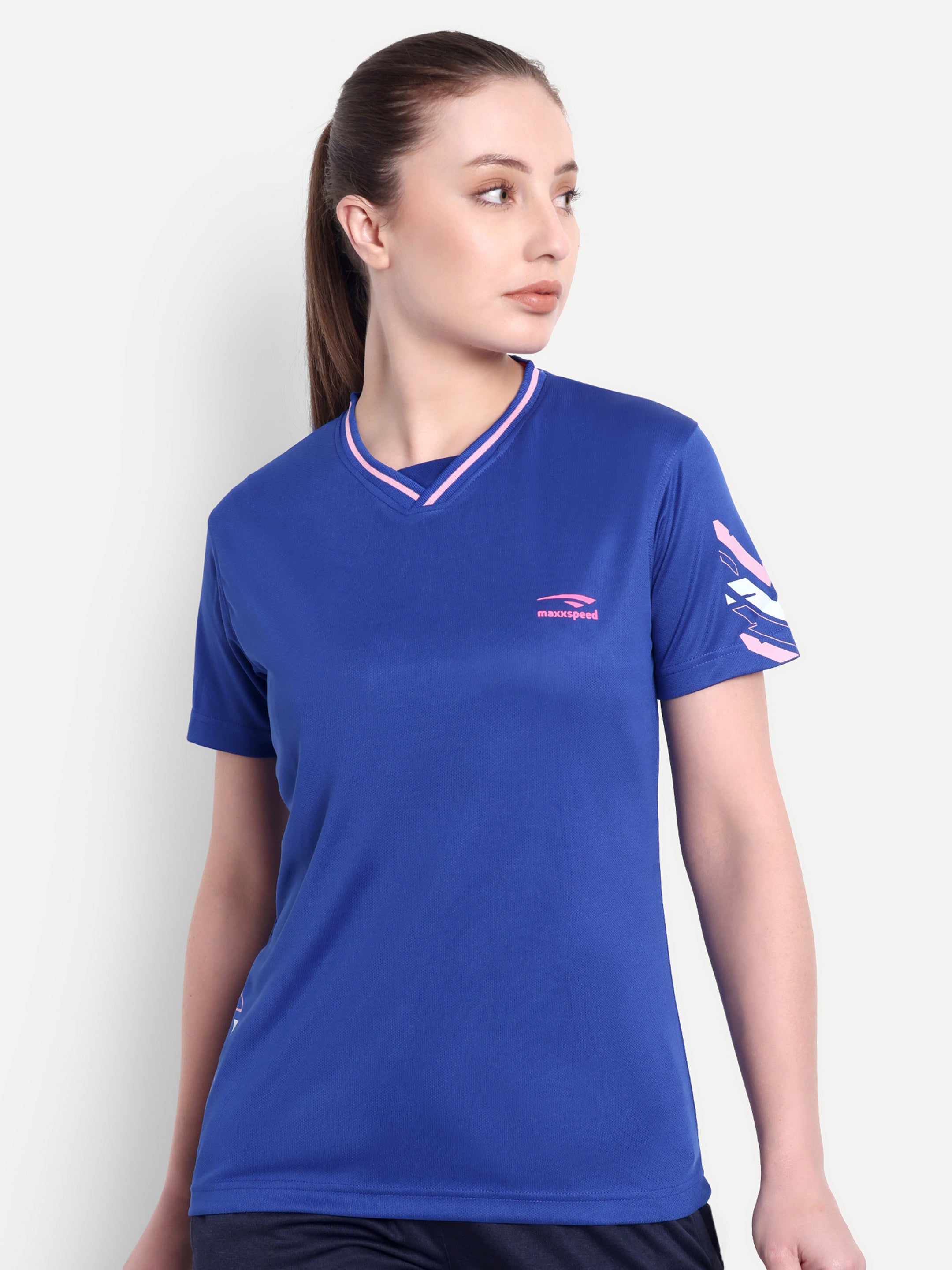 ROYAL BLUE CREW NECK TSHIRT - WOMEN – maxxspeed